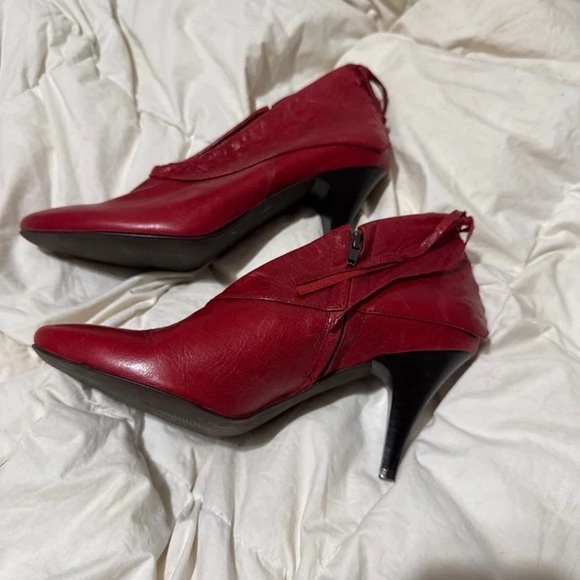 Sisley | Shoes | Sisley Bold Red Leather Heels | Poshmark
